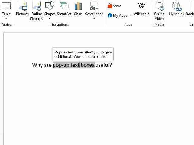 Wie erstelle ich Text-Popups in Microsoft Word