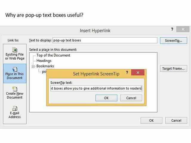 Wie erstelle ich Text-Popups in Microsoft Word
