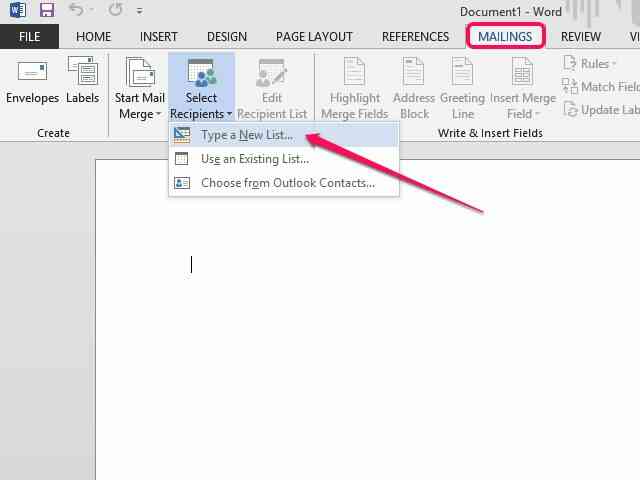 Erstellen Sie eine Mailing-Liste in Word