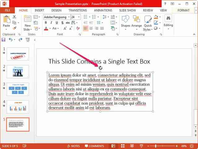 Wie man Text in PowerPoint drehen