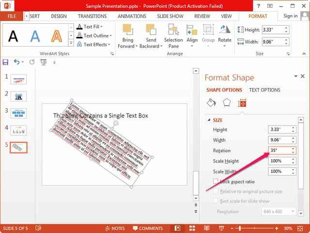 Wie man Text in PowerPoint drehen